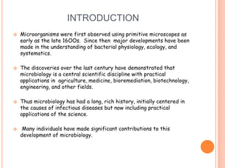 :History of Microbiology: Important events | PPTX