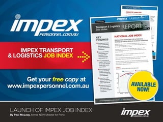 ImpEx Job Index launch at CBFCA by Paul McLeay | PPT