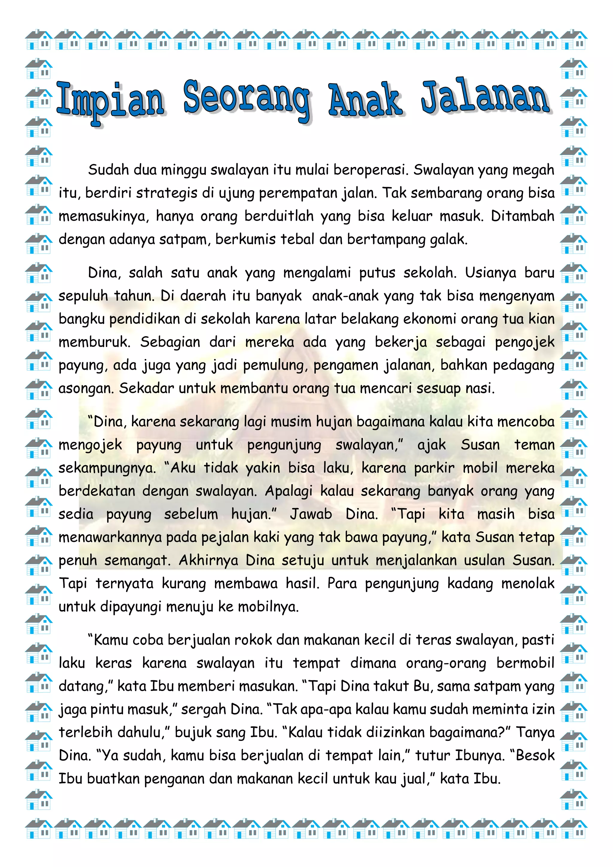 Cerpen: Impian Seorang Anak Jalanan | DOCX