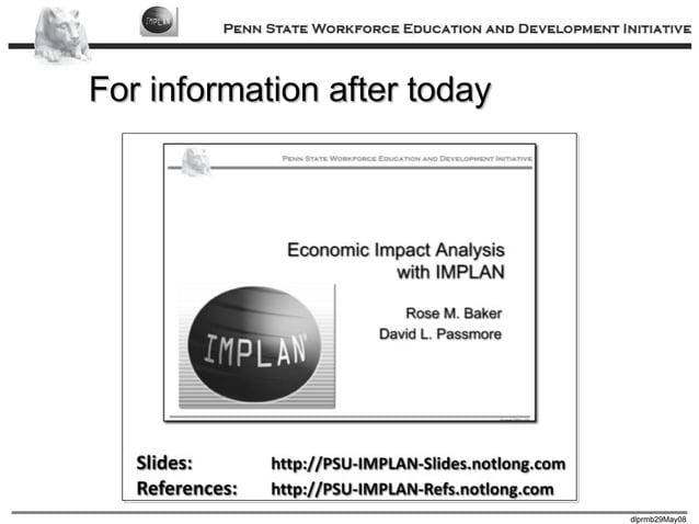 Economic Impact Analysis with Implan | PPT