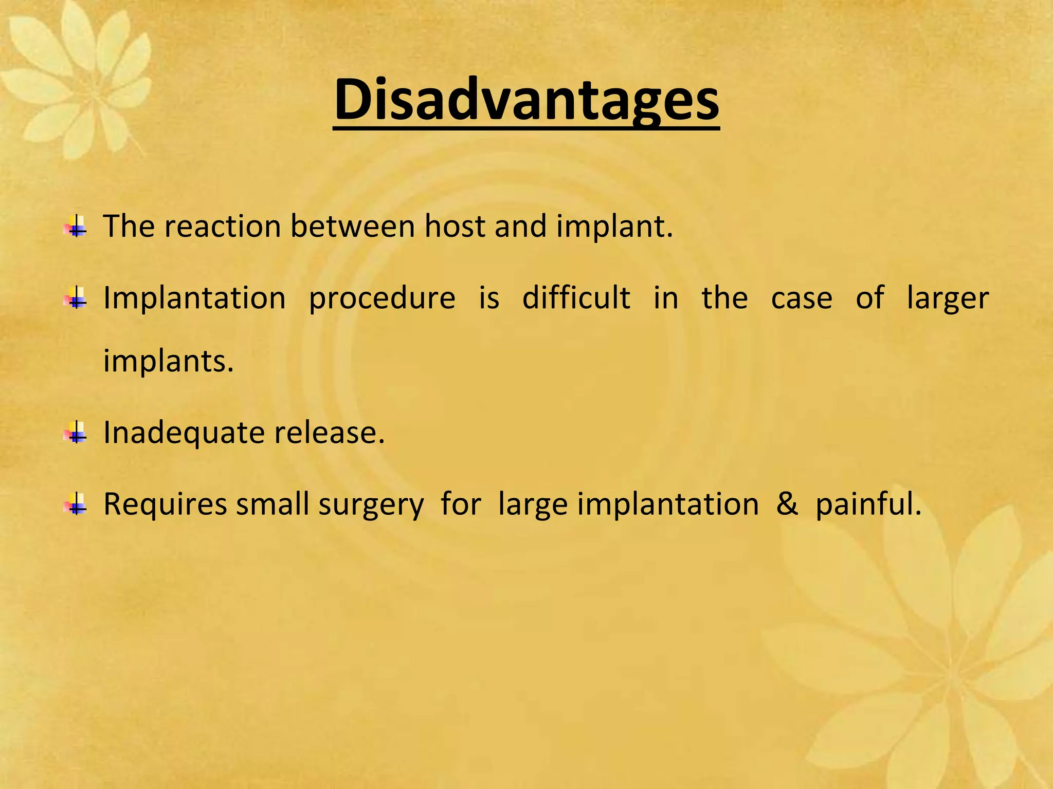 Implant : Challenging Drug Delivery System | PPTX