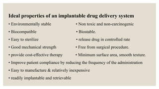 Implantable Drug Delivery Systems – Concepts, Types, and Applications ...