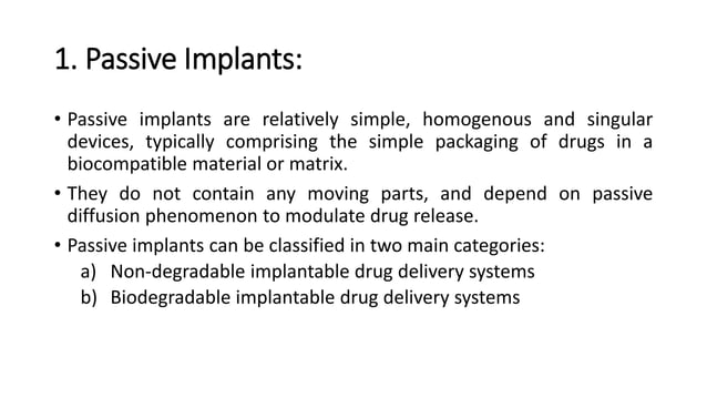 IMPLANTABLE DRUG DELIVERY SYSTEMS and it's application | PPTX