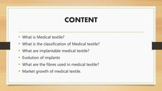 Implantable medical textiles | PPT