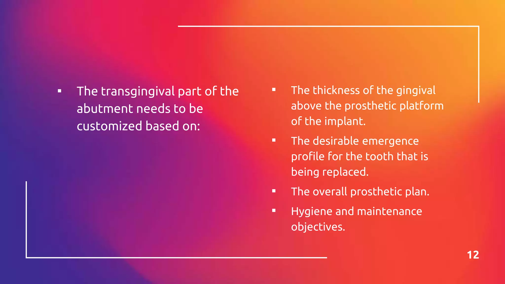 Implant abutment and implant abutment connections | PPTX