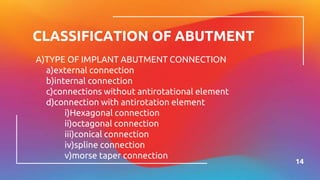Implant abutment and implant abutment connections | PPTX