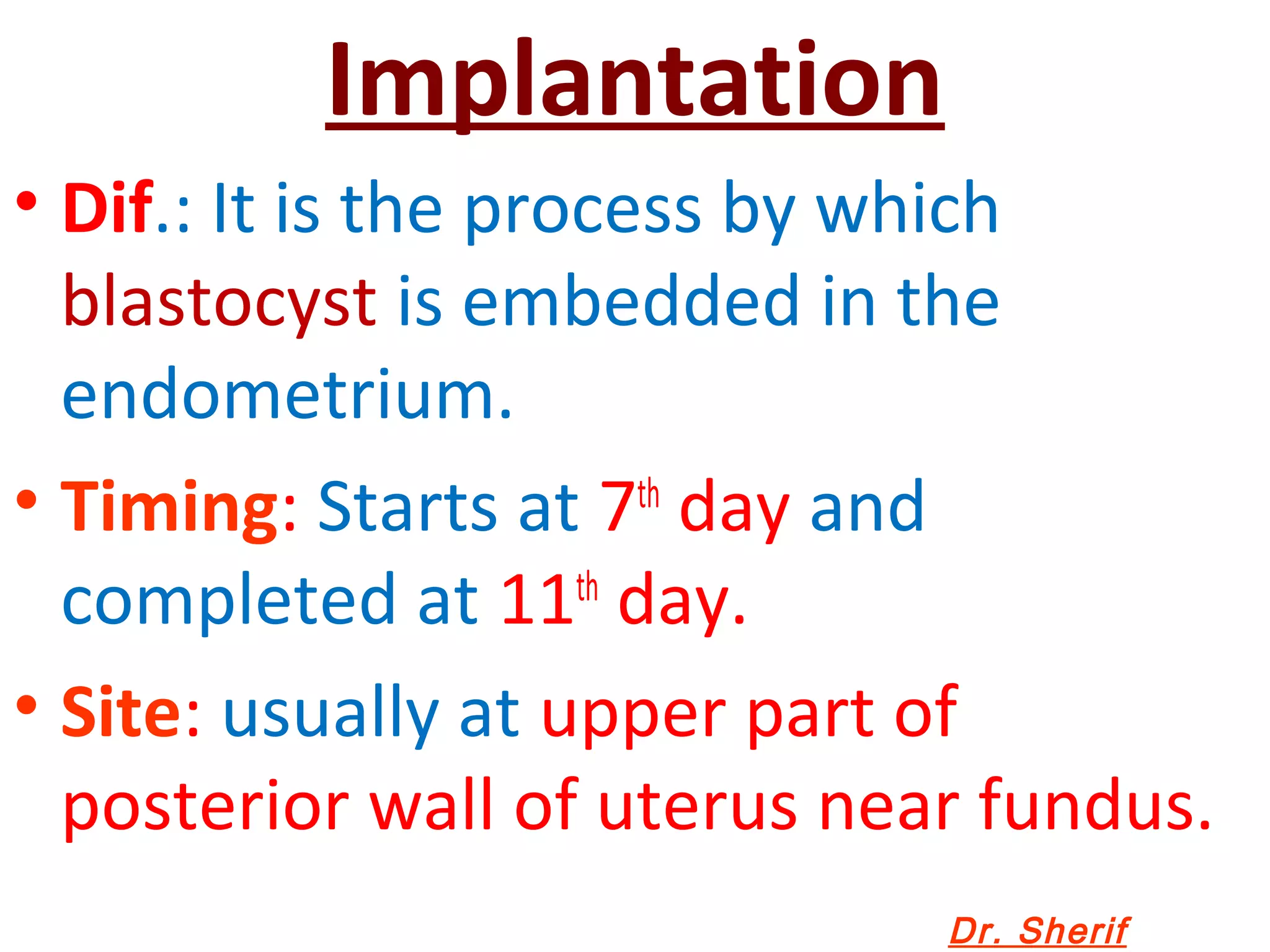 Implantation (General Embryology) | PPS