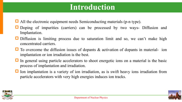 Implantation srim trim | PPT | Physics | Science