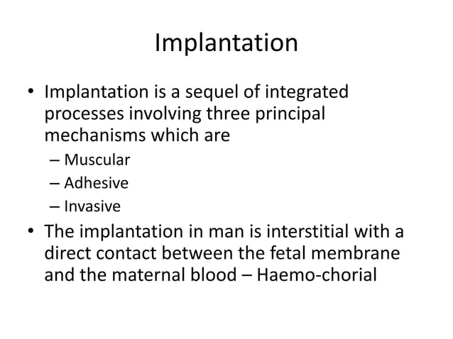 Implantation and placenta formation | PPTX