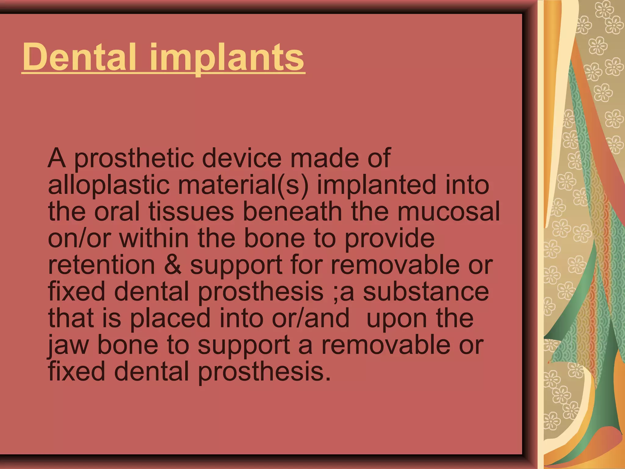 Implant classification | PPT