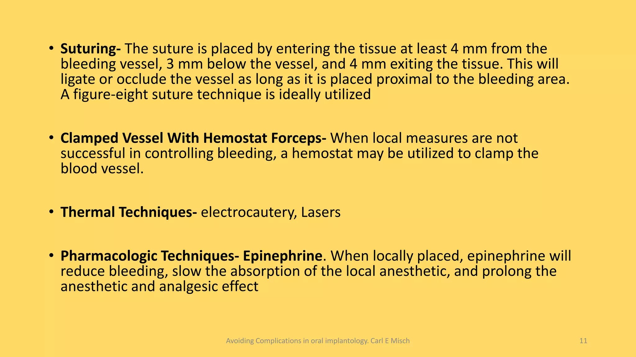 Complications and their management in implant dentistry | PPTX