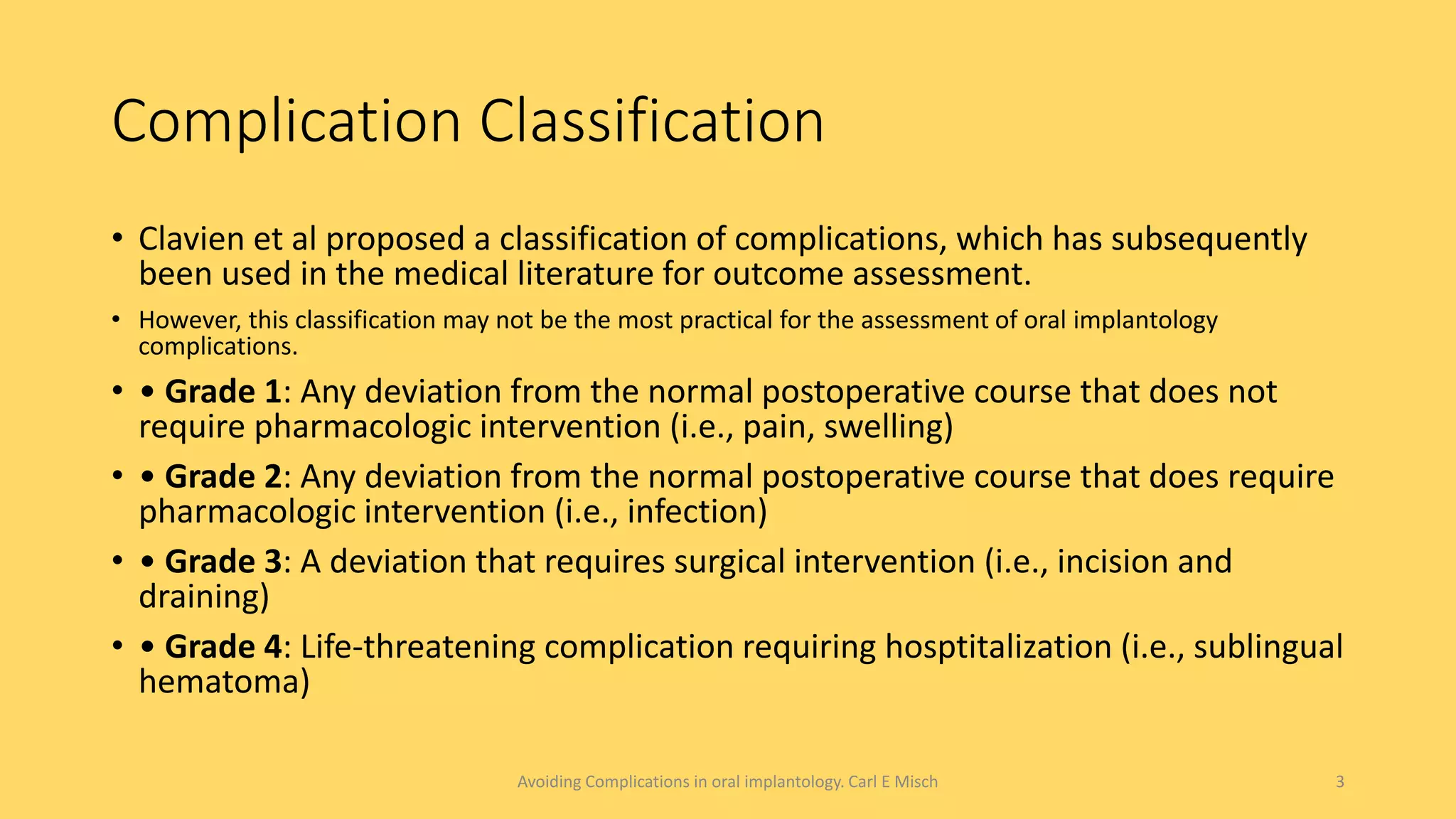 Complications and their management in implant dentistry | PPTX