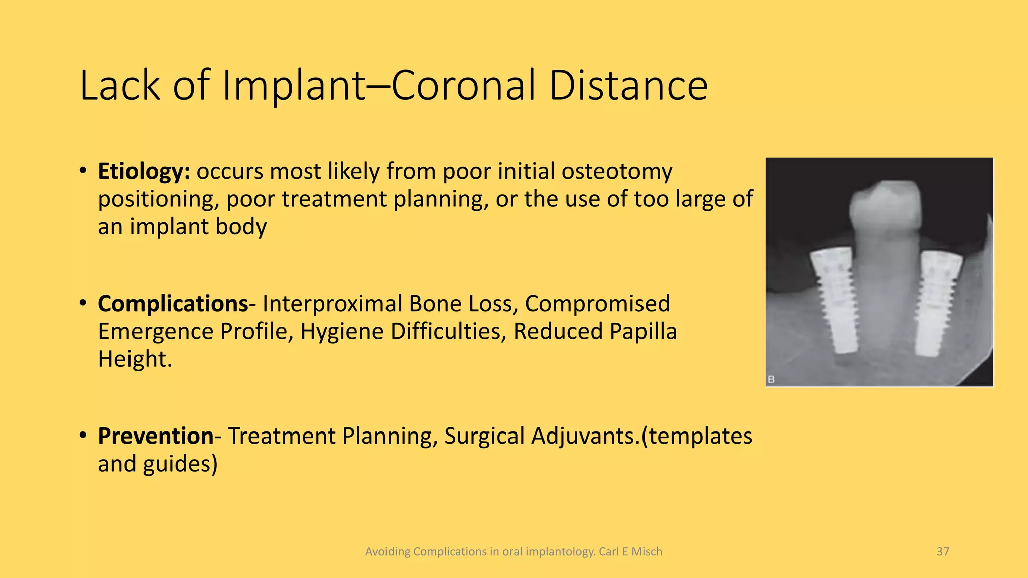 Complications and their management in implant dentistry | PPTX