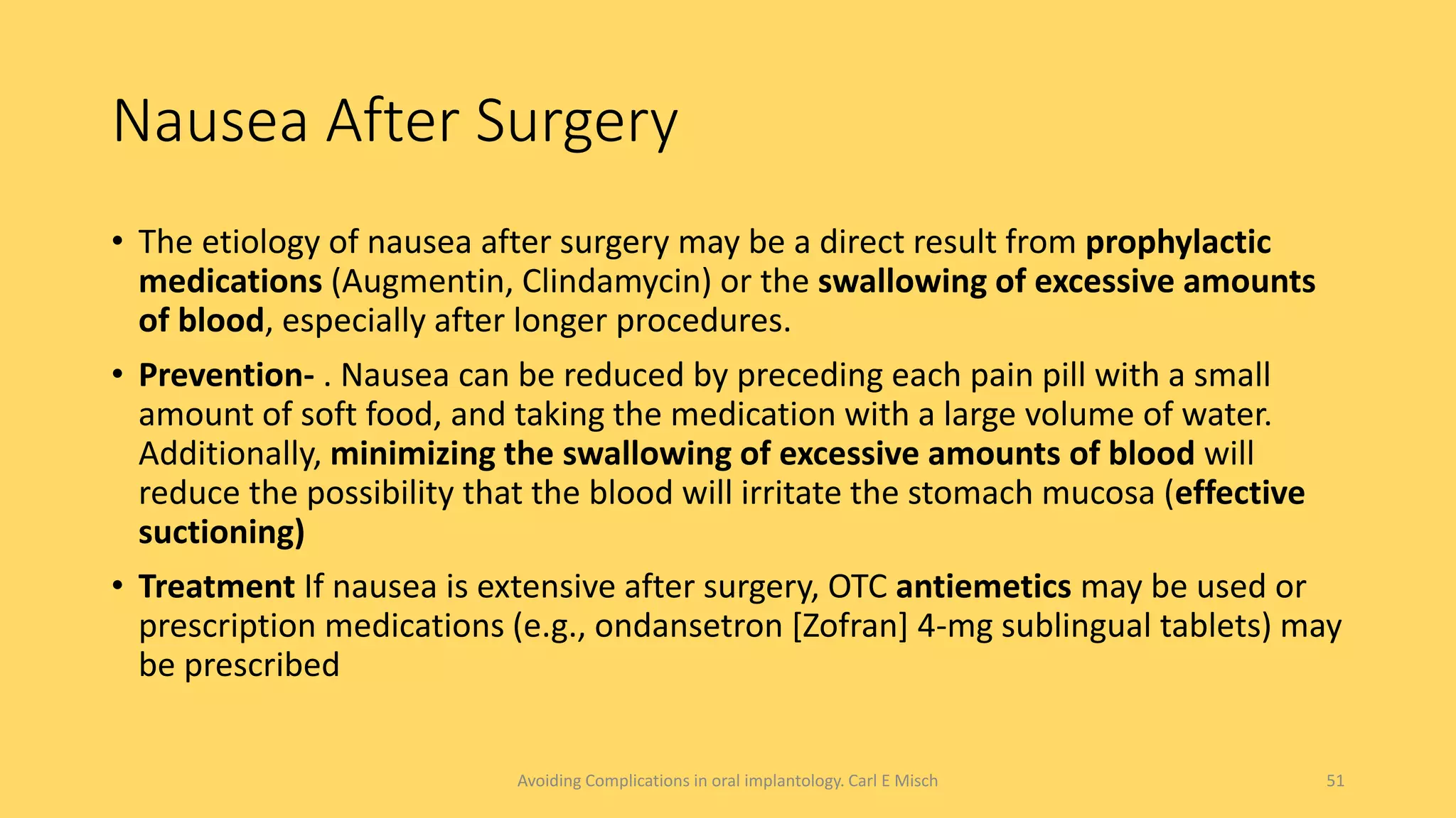 Complications and their management in implant dentistry | PPTX
