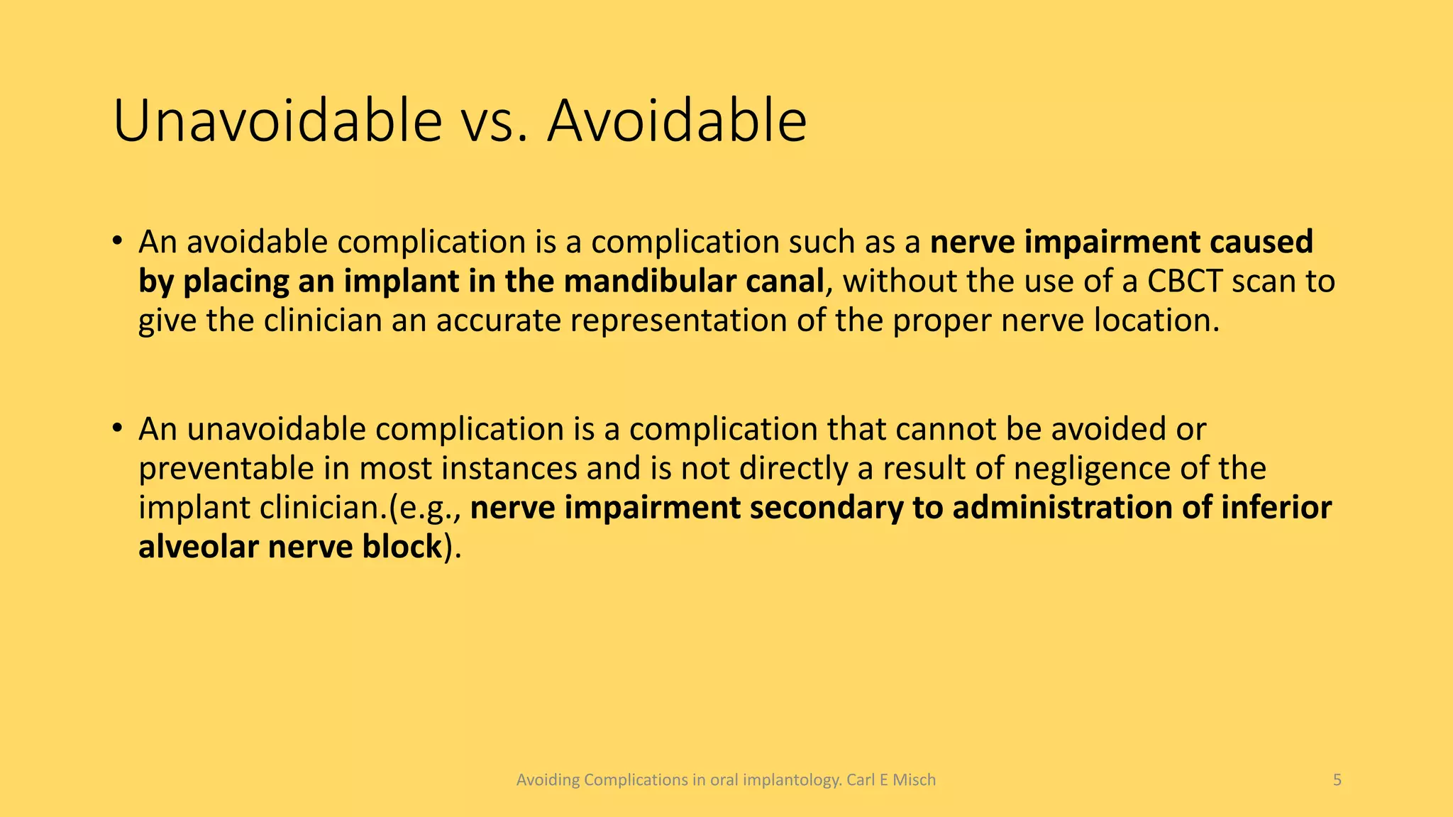 Complications and their management in implant dentistry | PPTX