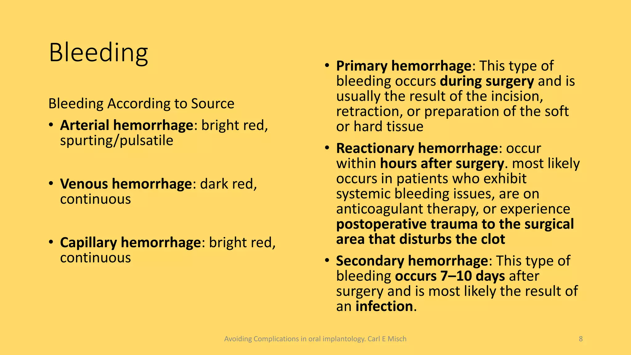 Complications and their management in implant dentistry | PPTX