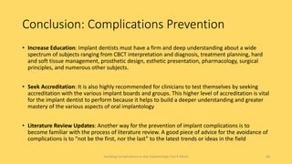 Complications and their management in implant dentistry | PPTX