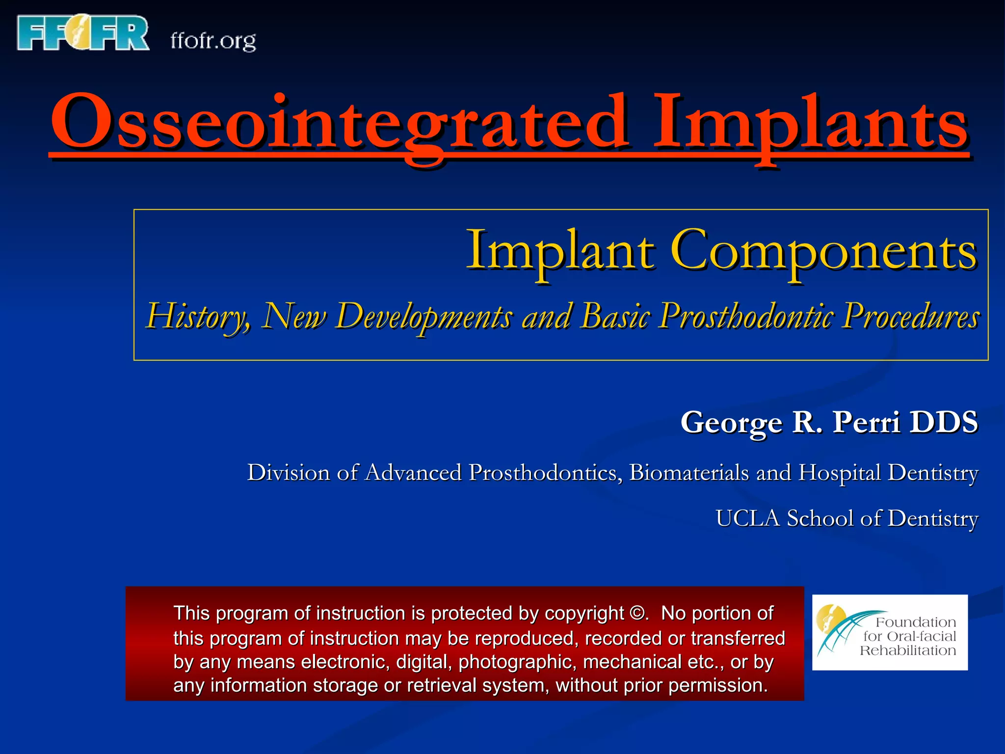 Implant components and basic techniques3 | PPT