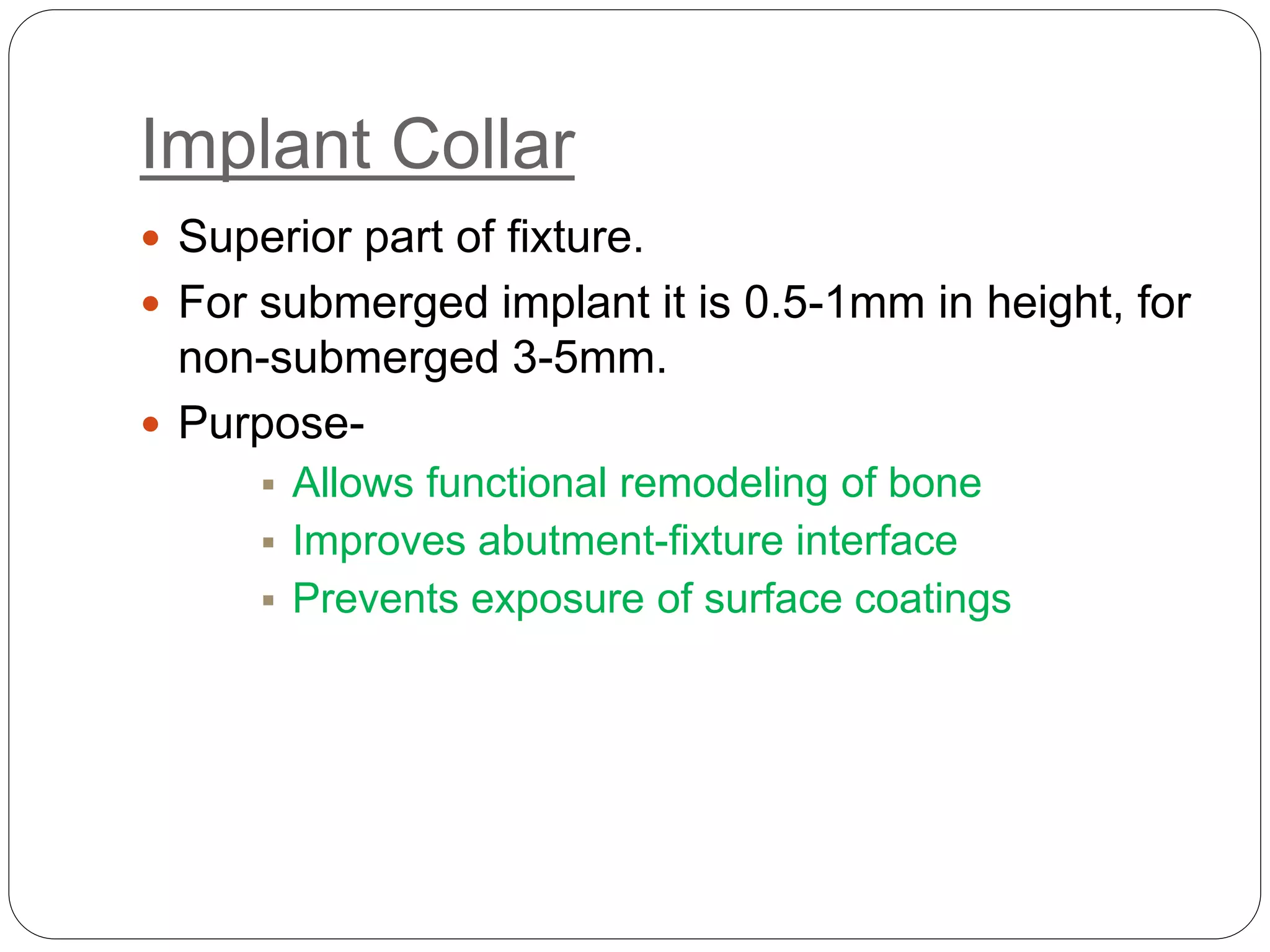 Implant components and function | PPTX