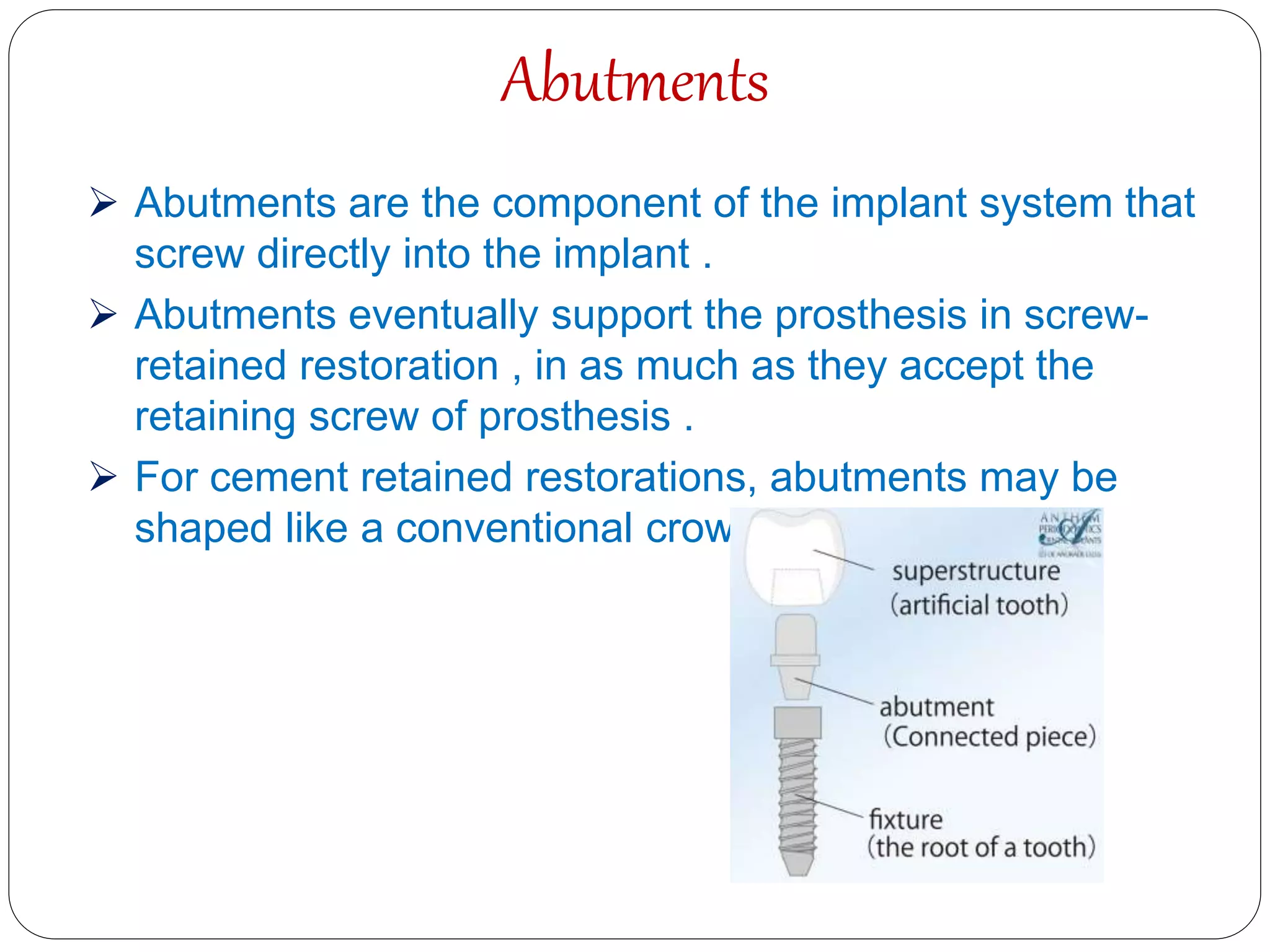 Implant components and function | PPTX