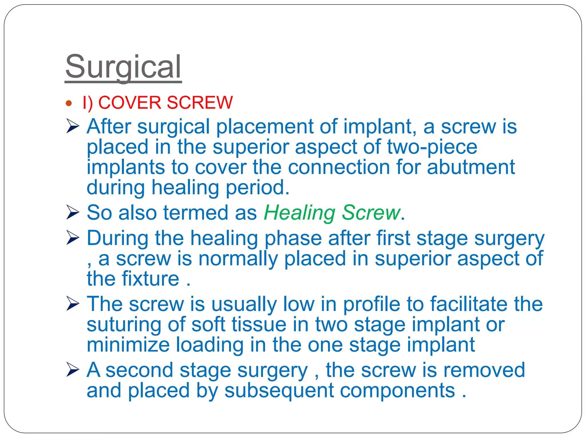 Implant components and function | PPTX