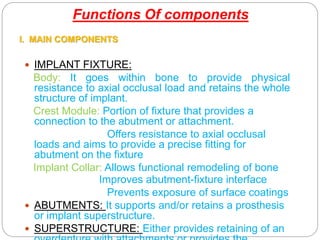 Implant components and function | PPTX