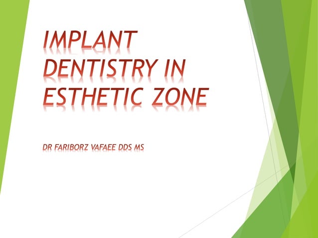 Implant dentistry in esthetic zone | PPTX | Dental Health | Diseases ...