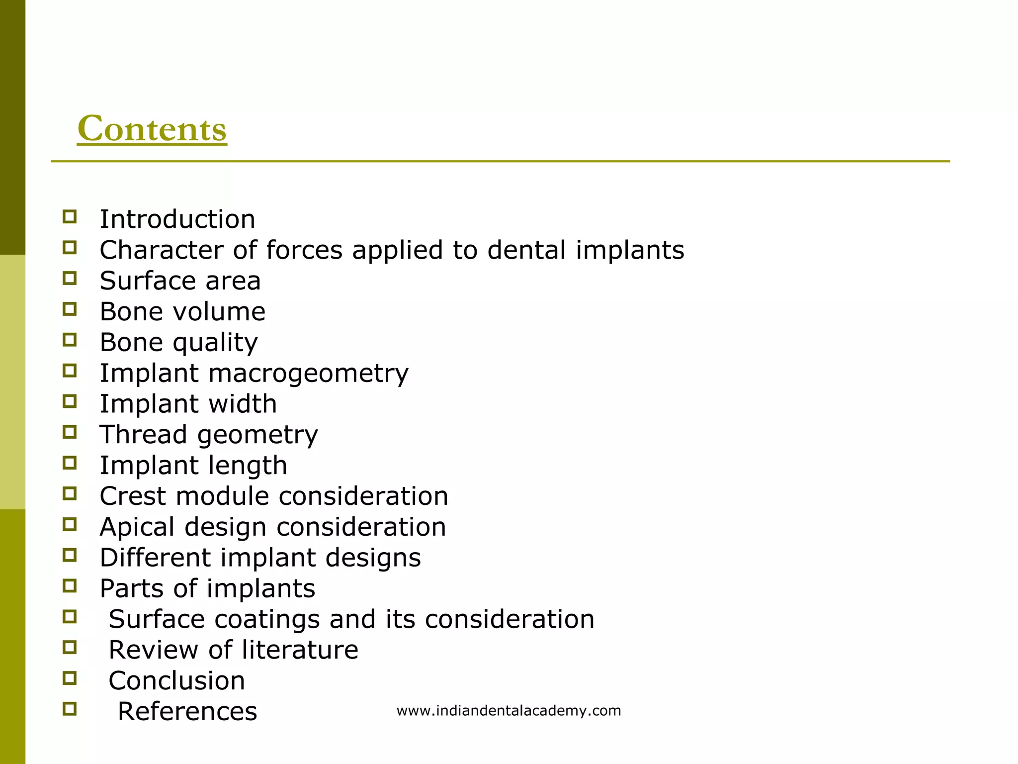 Implant design and consideration/ dentistry work | PPT