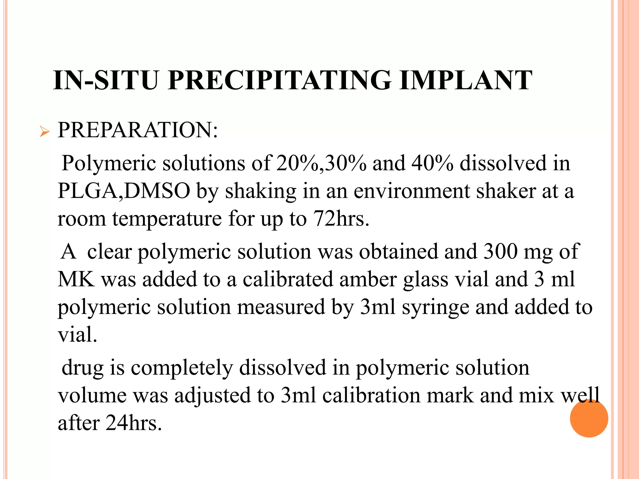 Implant drug delivery system | PPTX