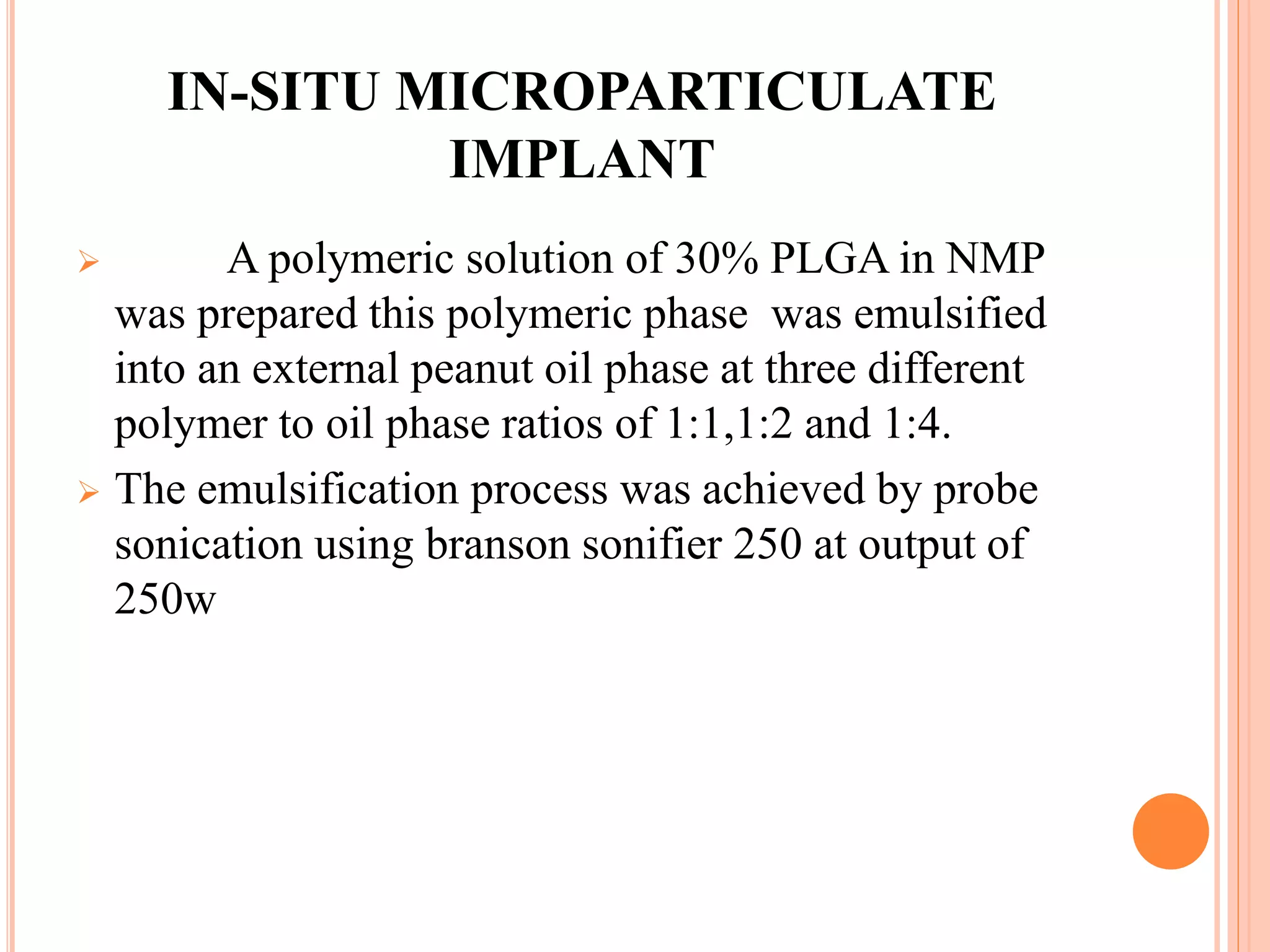 Implant drug delivery system | PPTX