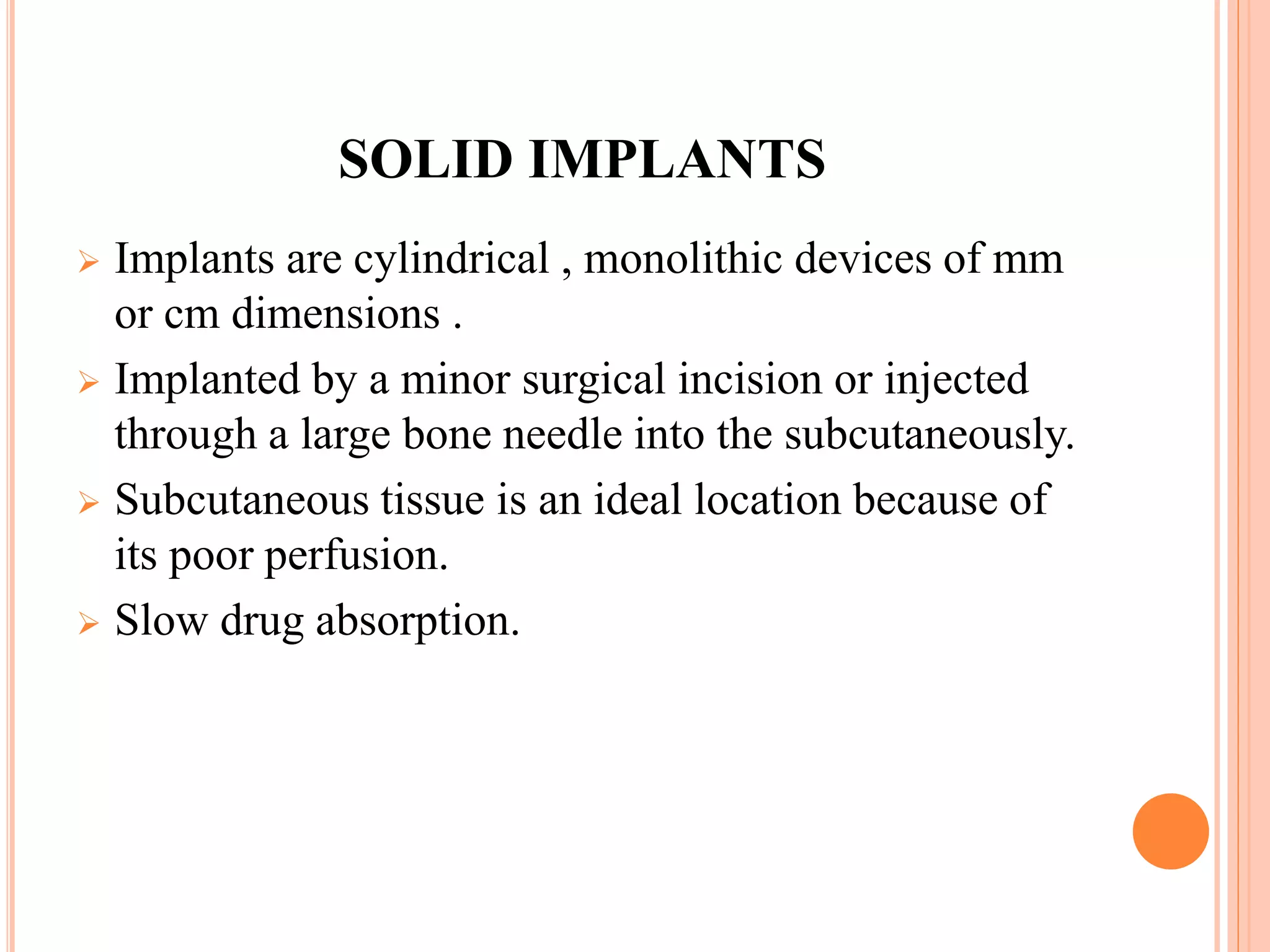 Implant drug delivery system | PPTX