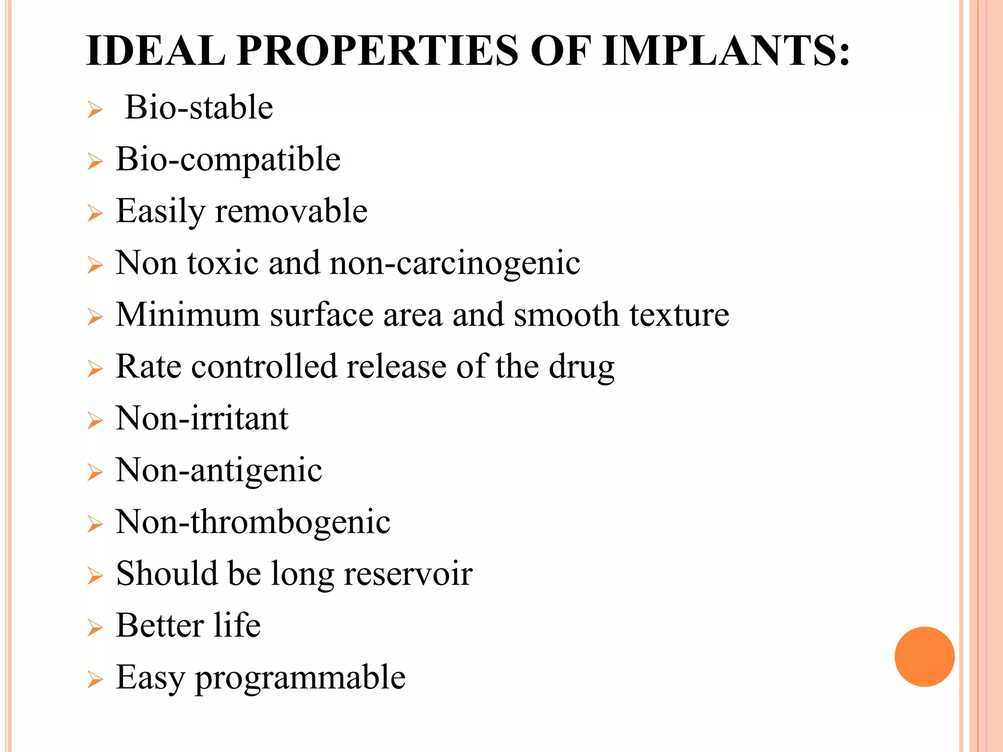 Implant drug delivery system | PPTX