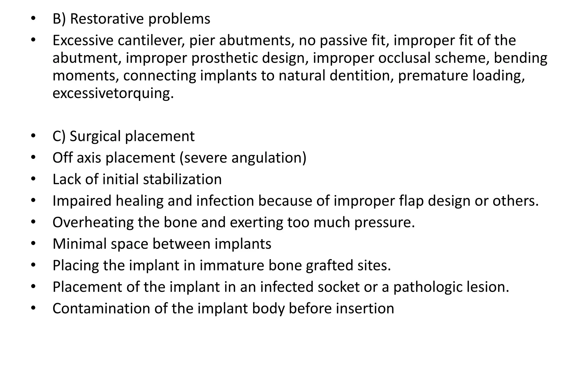 Implant failure , complications and treatment, management- Partha ...