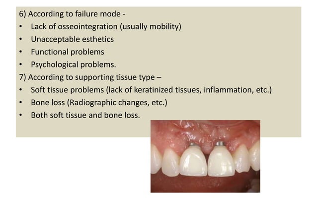 Implant failure , complications and treatment, management- Partha ...