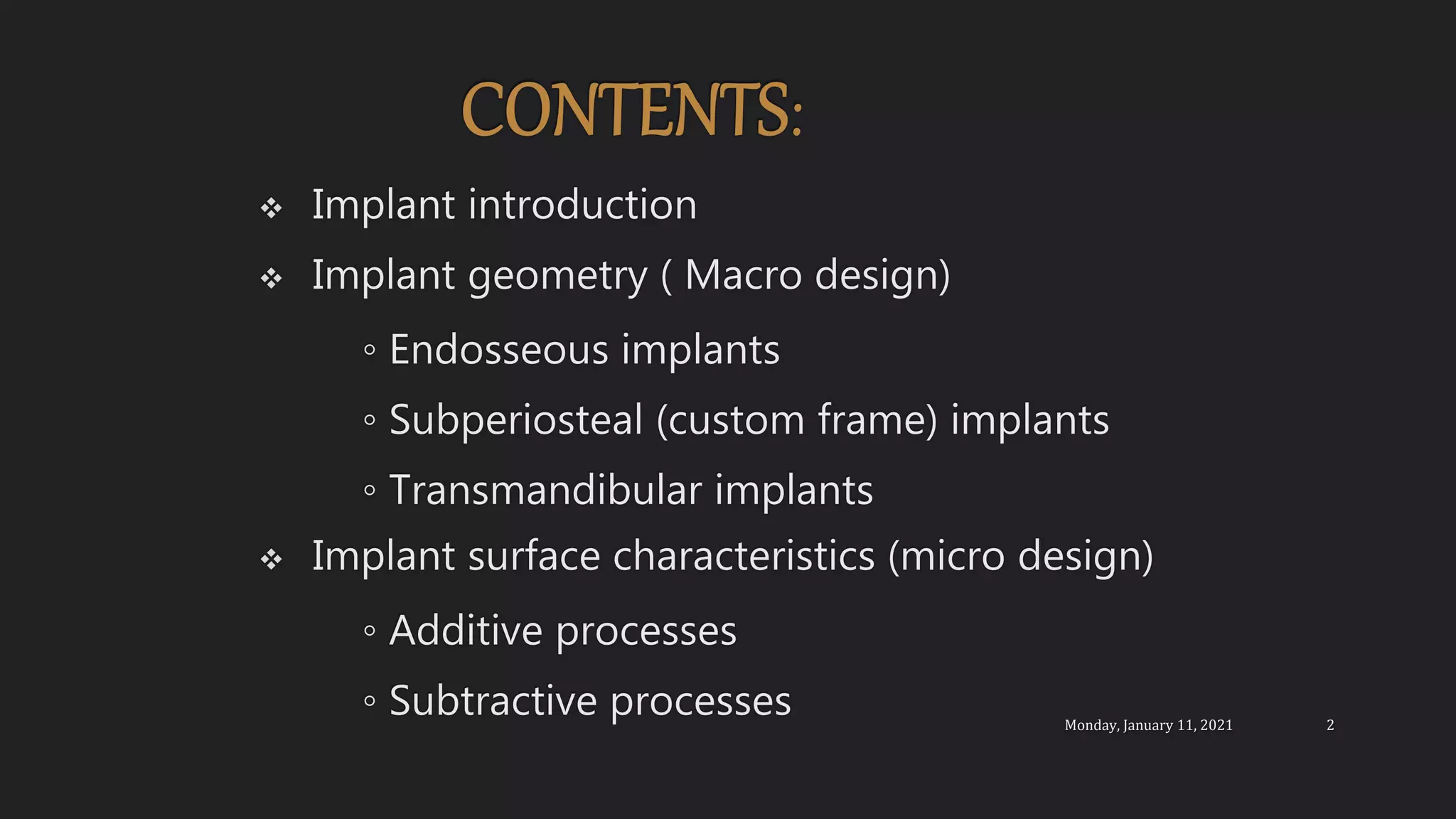 Implant Geometry | PPTX
