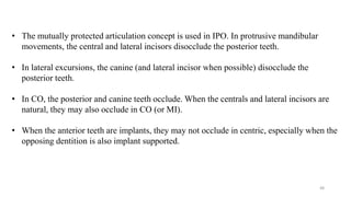 occlusion in implantology.pptx | Dental Health | Diseases and Conditions