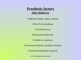 Implant occlusion and failures /certified fixed orthodontic courses by ...