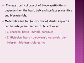 An brief overview on implants and its systems with modifications | PPTX