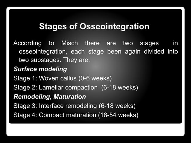Implant quality scale ; osseointegration, success criteria and basic ...
