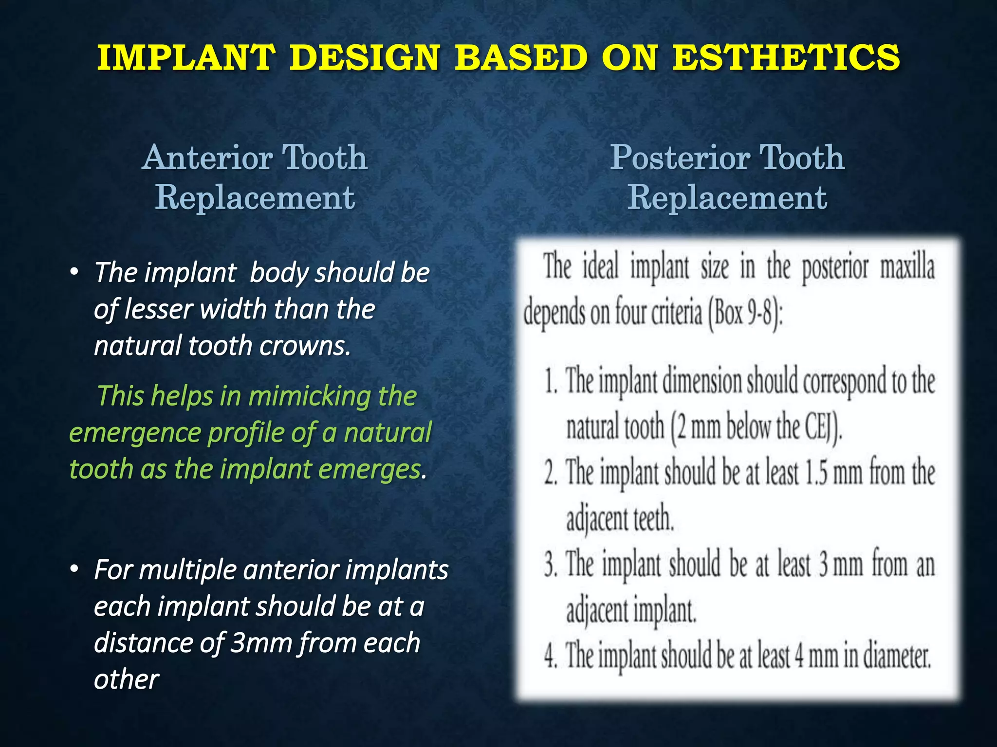 Implants : An Overview, Biomechanics & Treatment Planning | PPTX