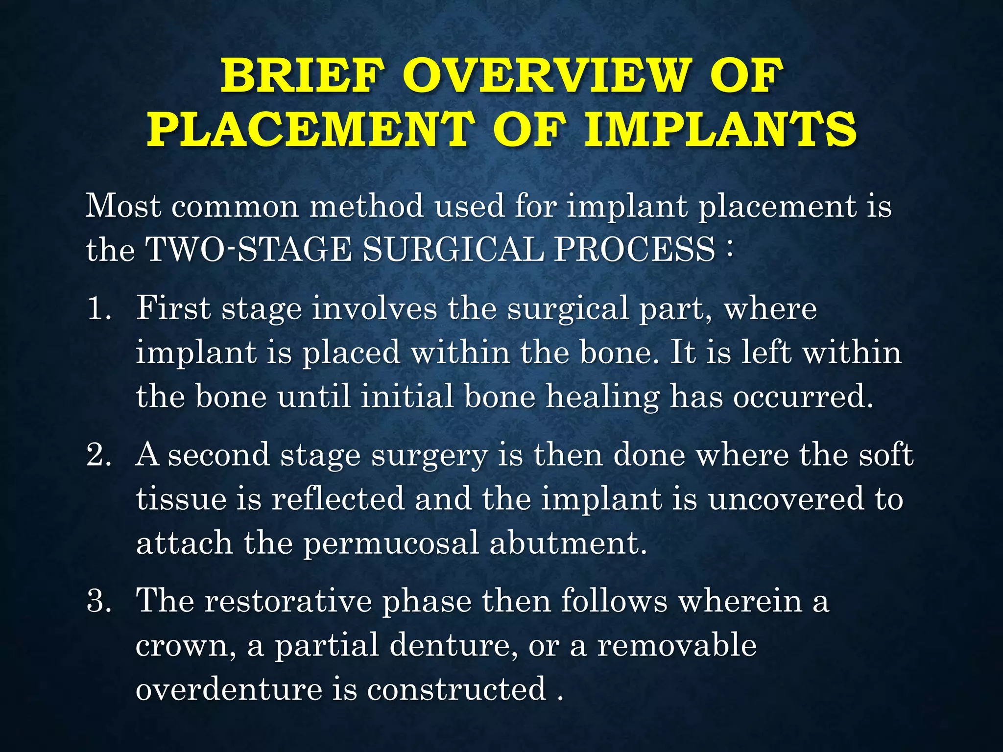 Implants : An Overview, Biomechanics & Treatment Planning | PPTX