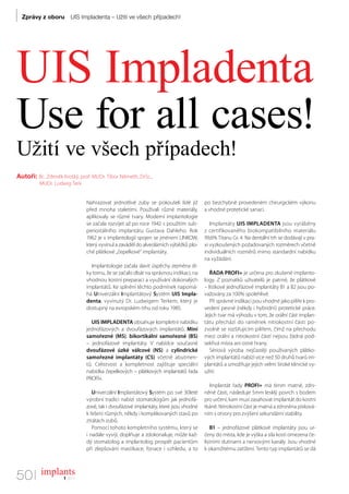 Implants Magazin of oral implantology (Czech & Slovak edition) | PDF