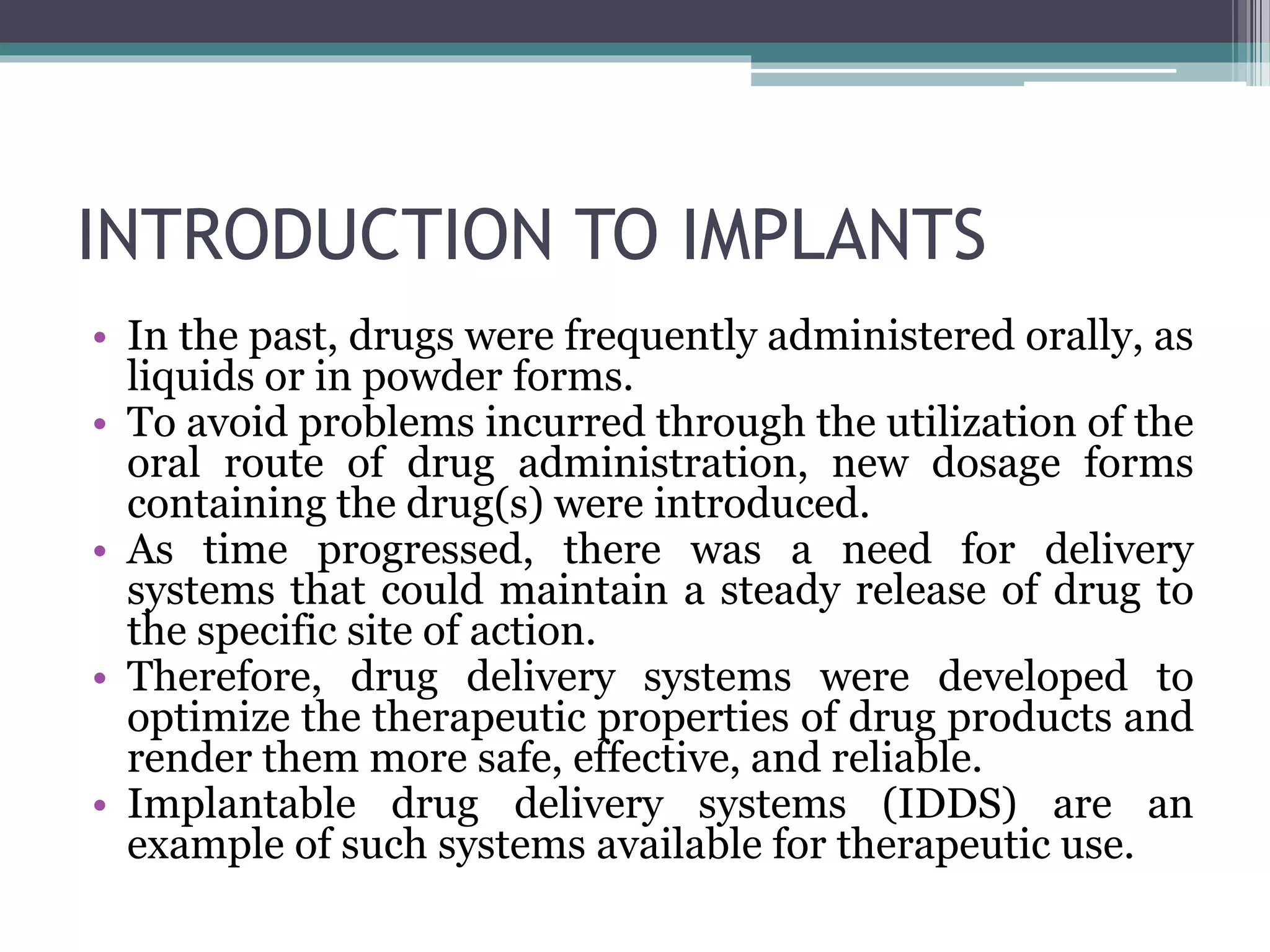 Implants and transdermal patches | PPTX