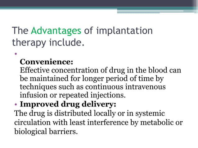 Implants and transdermal patches | PPTX | Skin and Dermatology ...