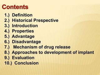 Implants & inserts ppt | PPTX