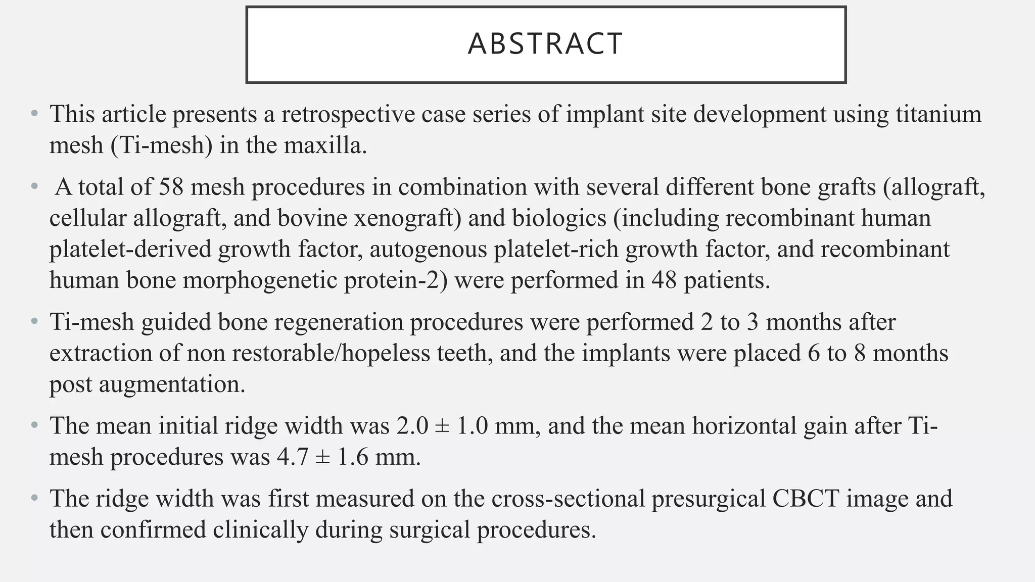 Implant Site Development Using Titanium Mesh in the.pptx