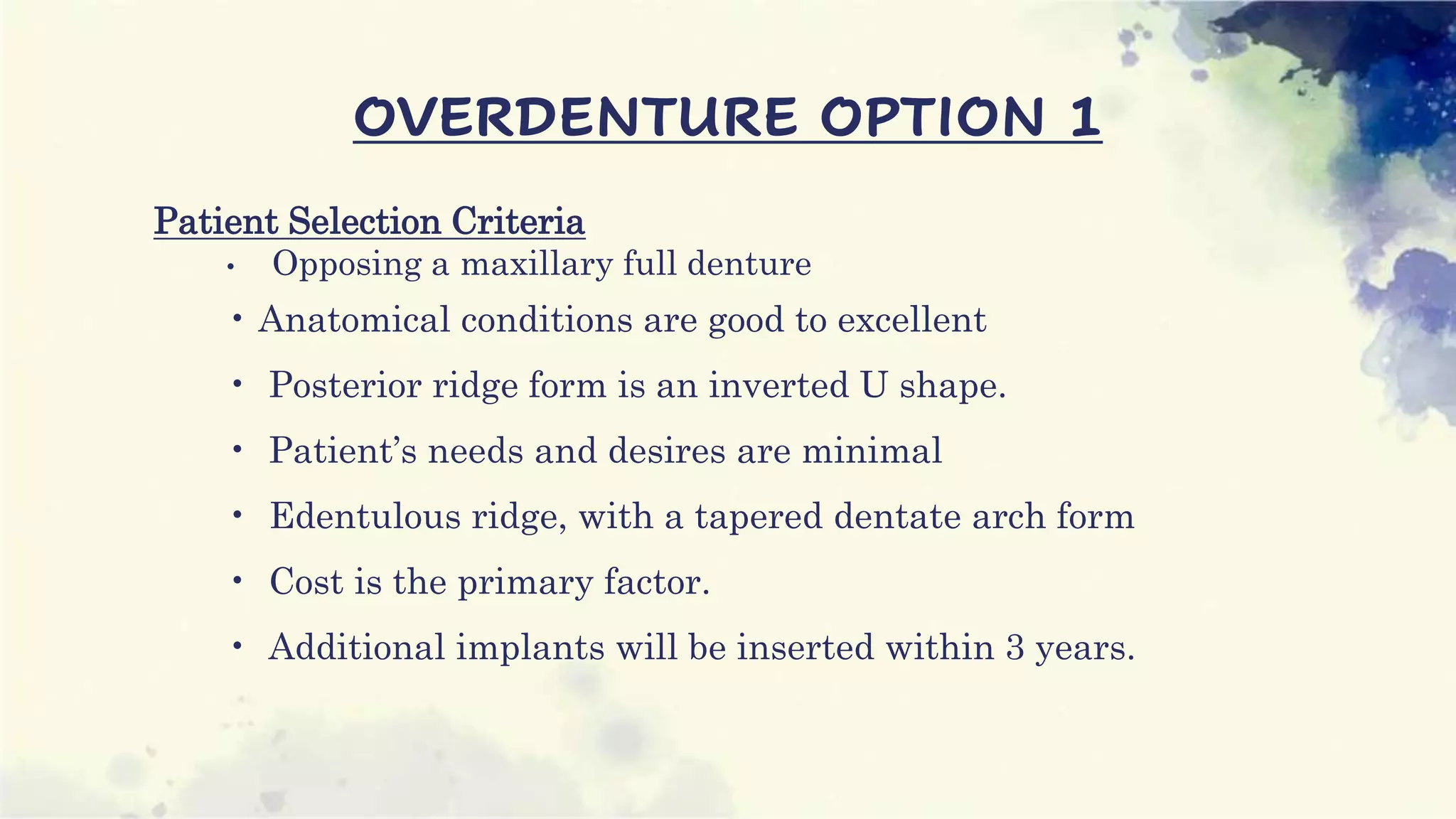 Implant supported overdenture | PPTX