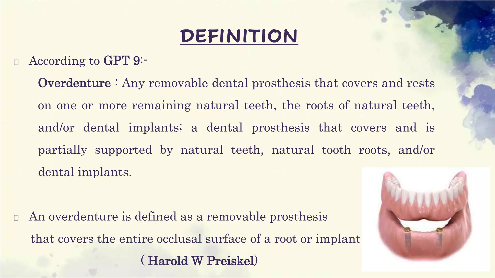 Implant supported overdenture | PPTX