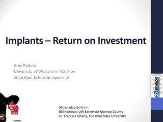 Implants Considerations for Beef Production | PPTX