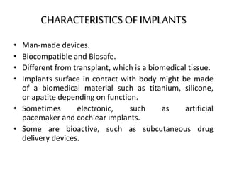 Implants (biomaterials) | PPT